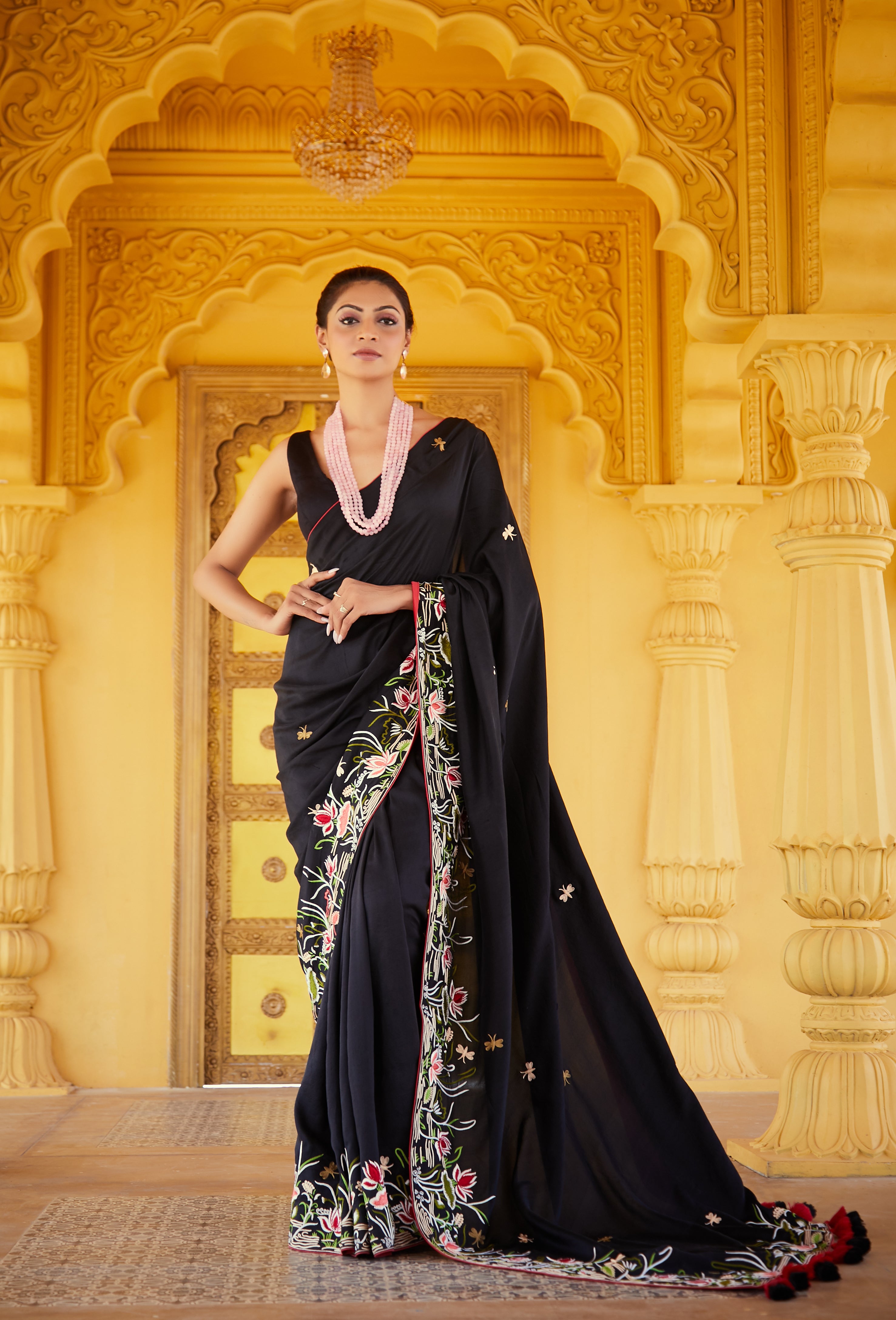 Maya Embroidered Saree – House of Deepthi Ltd